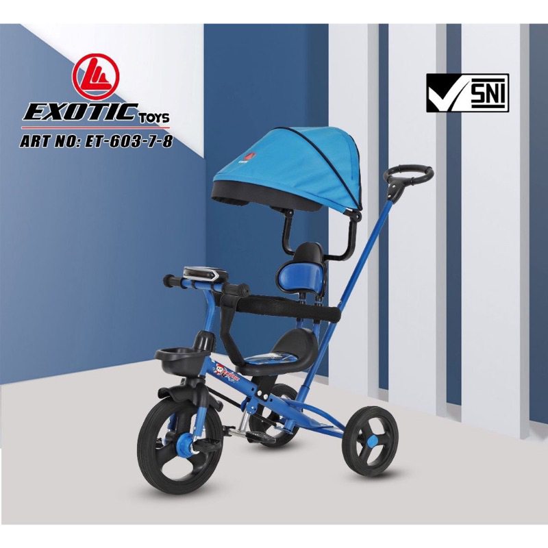 Jual SEPEDA ANAK RODA TIGA EXOTIC ET 603-7-8 NEW ( BAN KARET ) | Shopee ...