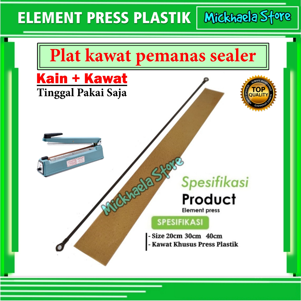 Jual Element kawat sealer mesin press plastik 20cm 30cm 40cm hand ...