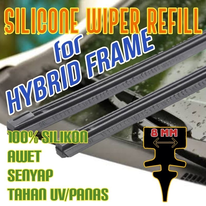 Jual Silicone Wiper Refill for HYBRID Frame 2*26"(sepasang) | Shopee ...
