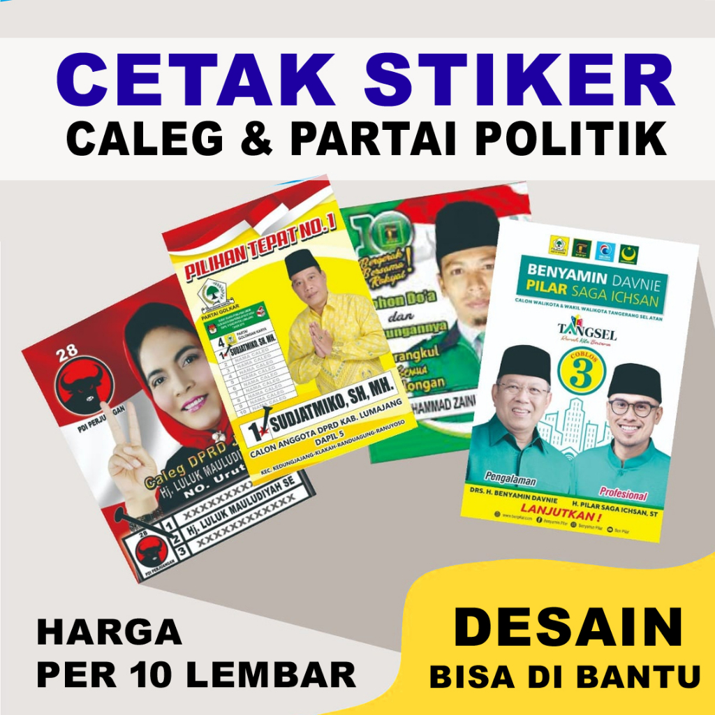 Jual Cetak Stiker Caleg dan Partai Politik | Shopee Indonesia