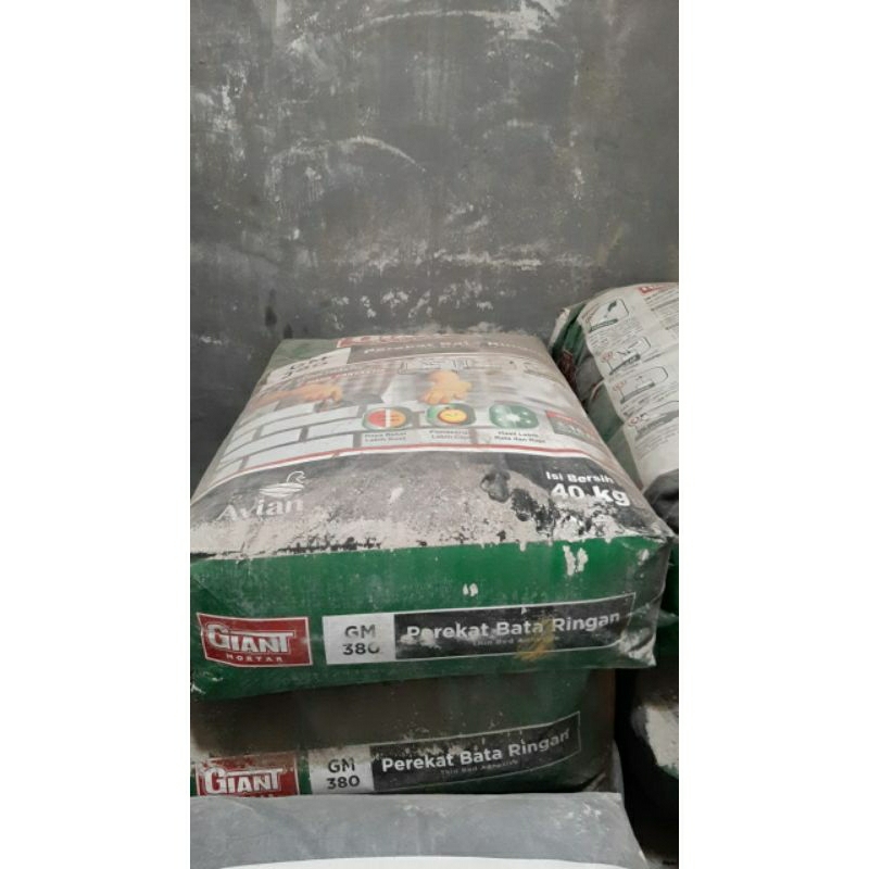 Jual 40 kg Giant Mortar 380 Semen Instan Perekat Bata Ringan | Shopee ...