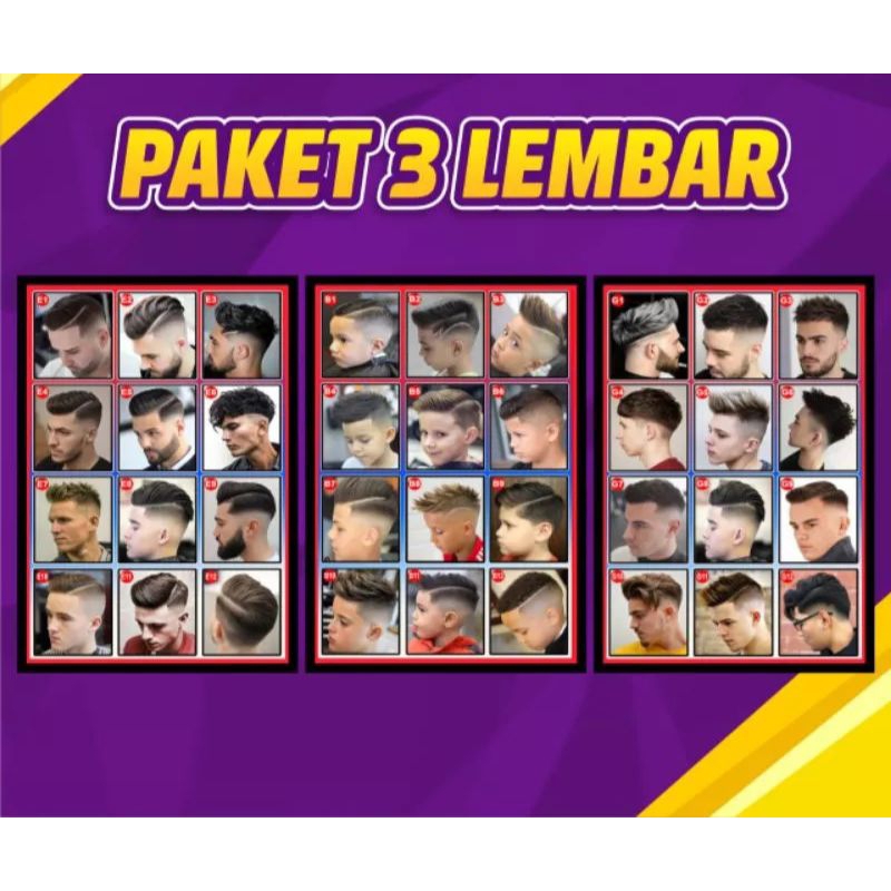 Jual [ TERMURAH ] isi 3 poster model pangkas rambut | Shopee Indonesia