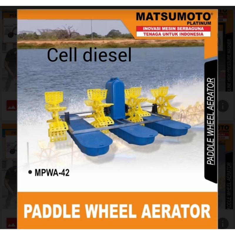 Jual pompa kincir air tambak paddle wheel Aerator MATSUMOTO MPWA-42 2HP ...