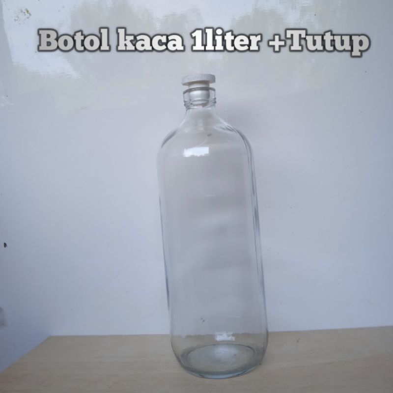 Jual botol kaca 1liter / botol jamu / botol jus / botol bensin eceran ...