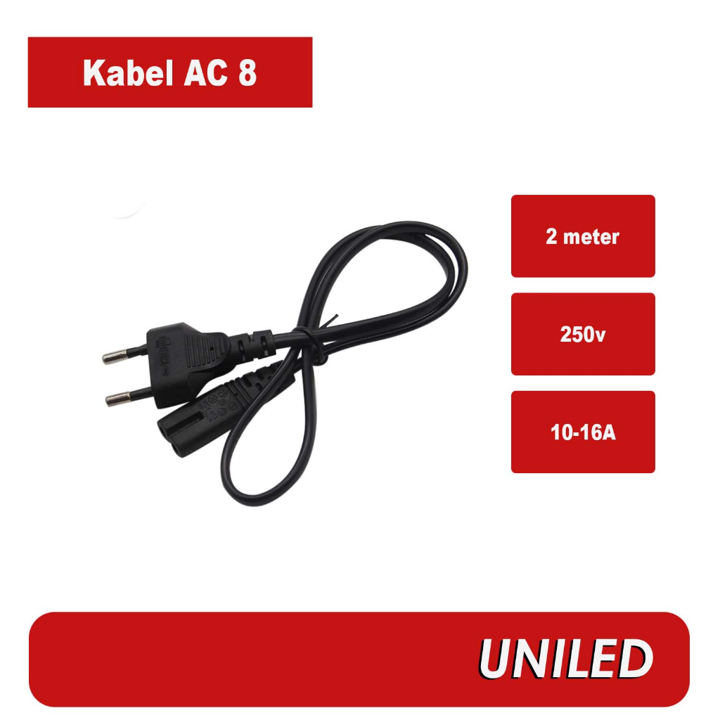 Jual Kabel AC 8 - kabel Colokan - kabel power 2meter | Shopee Indonesia