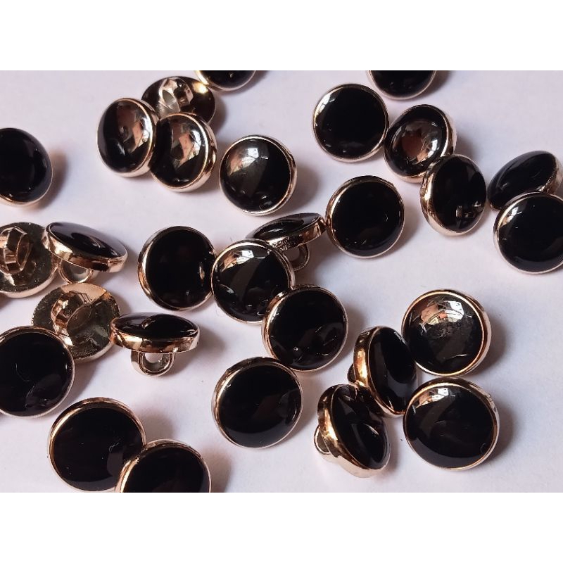 Jual kancing baju jamur gold hitam-silver hitam ukuran 11mm/1.1cm ...