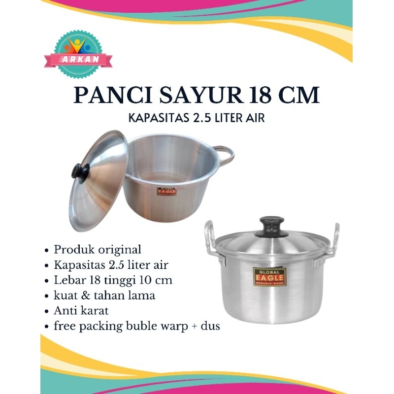 Jual Global Eagle Panci Sayur 18 Cm Panci Rebus Air Alat Masak | Shopee ...