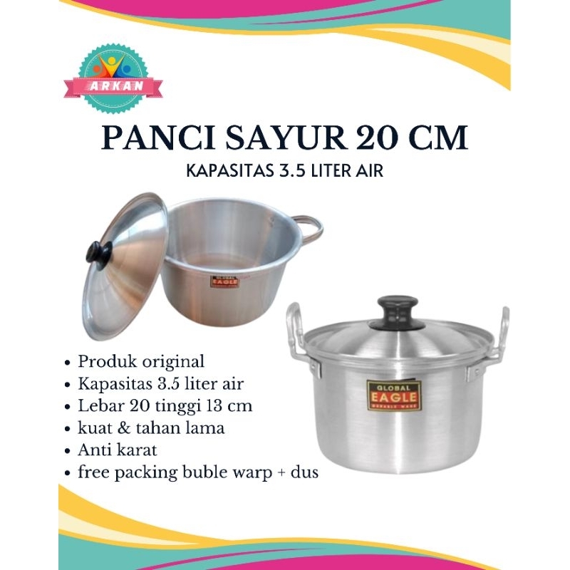 Jual Panci Sayur Alumunium Global Eagle 20 Cm | Shopee Indonesia
