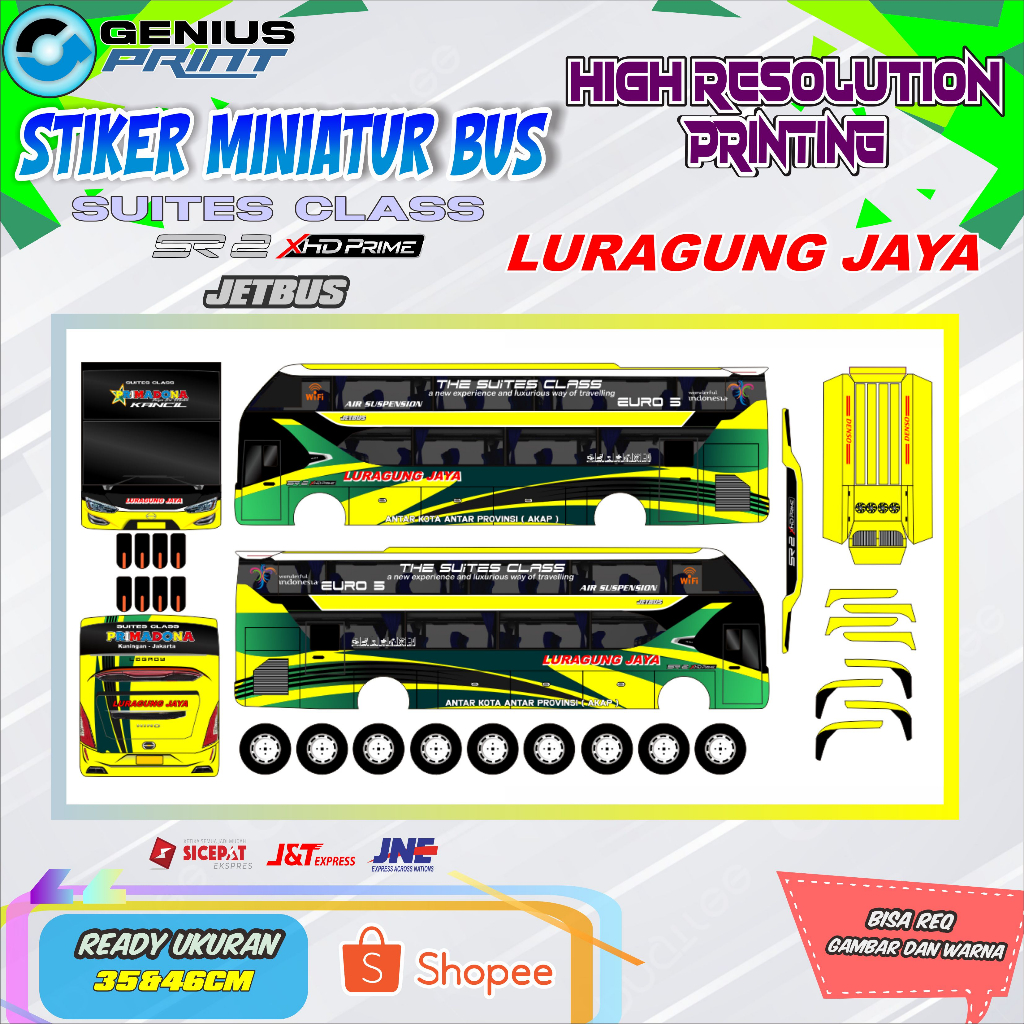 Jual Stiker Miniatur Bus Suites Class Livery Setia Negara | Sinar Jaya ...