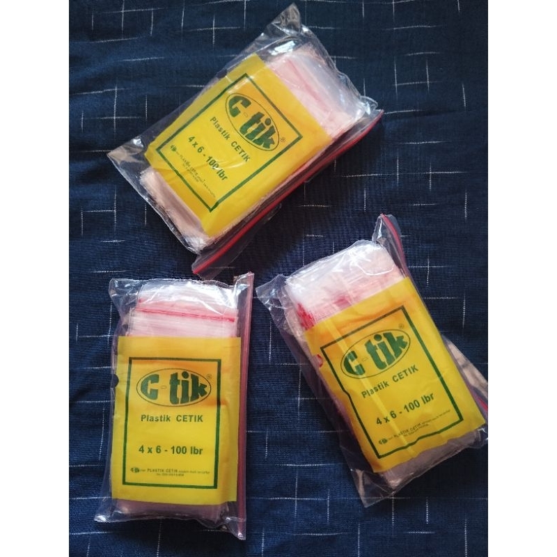 Jual (isi 100 lembar) plastik klip merk ctik uk 4x6 cetik 4x6 | Shopee ...