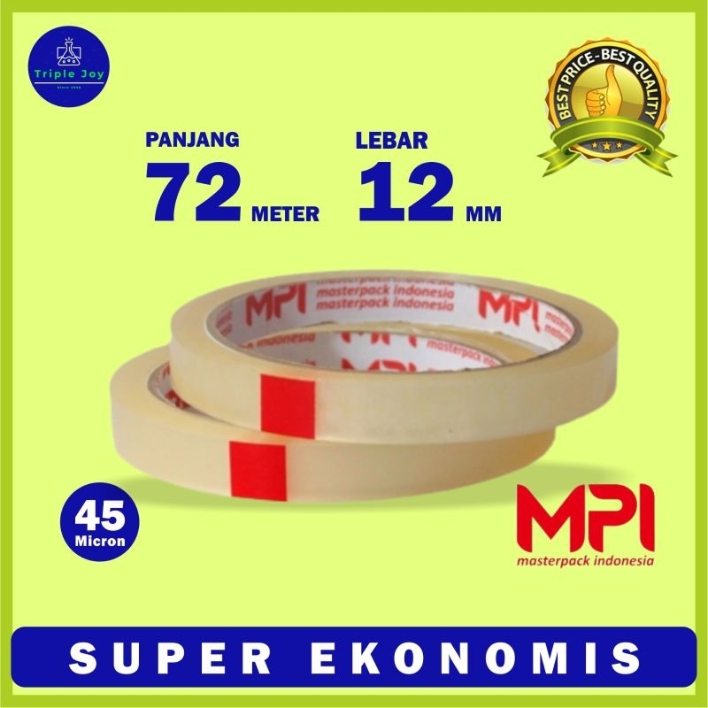 Jual Isolasi 1/2 Inch Selotip 12mm x 72 meter MPI | Shopee Indonesia