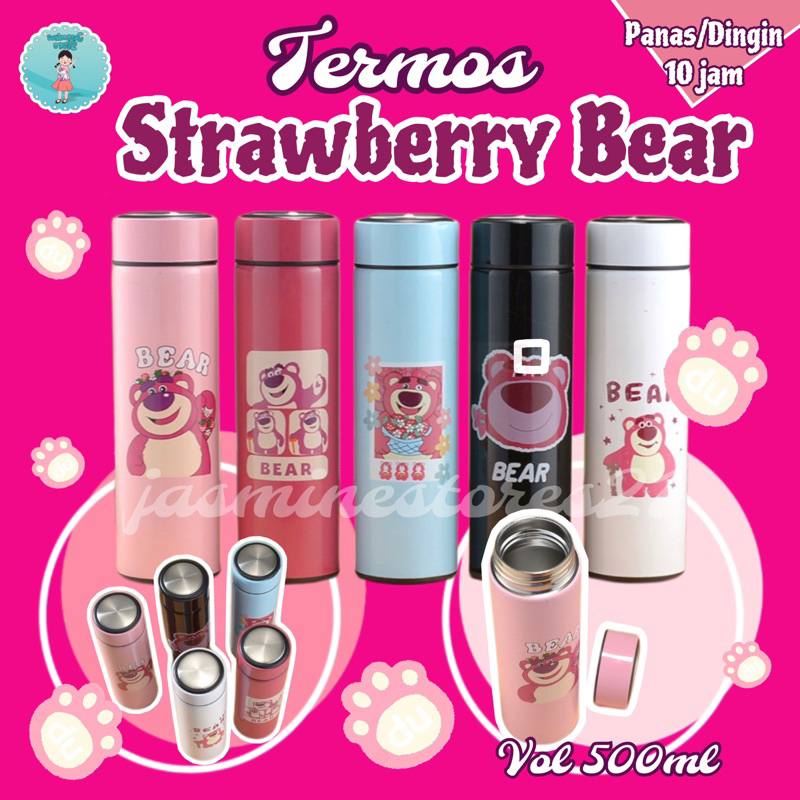 Jual Strawberry Bear Termos Tumbler Lotso 500ML Strawberry Bear Termos ...