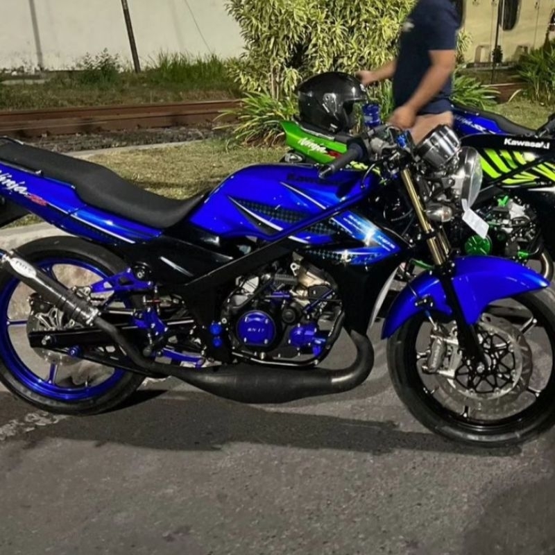 Jual Striping lis sticker standar ORI Kawasaki ninja ss biru 2012 2013 ...