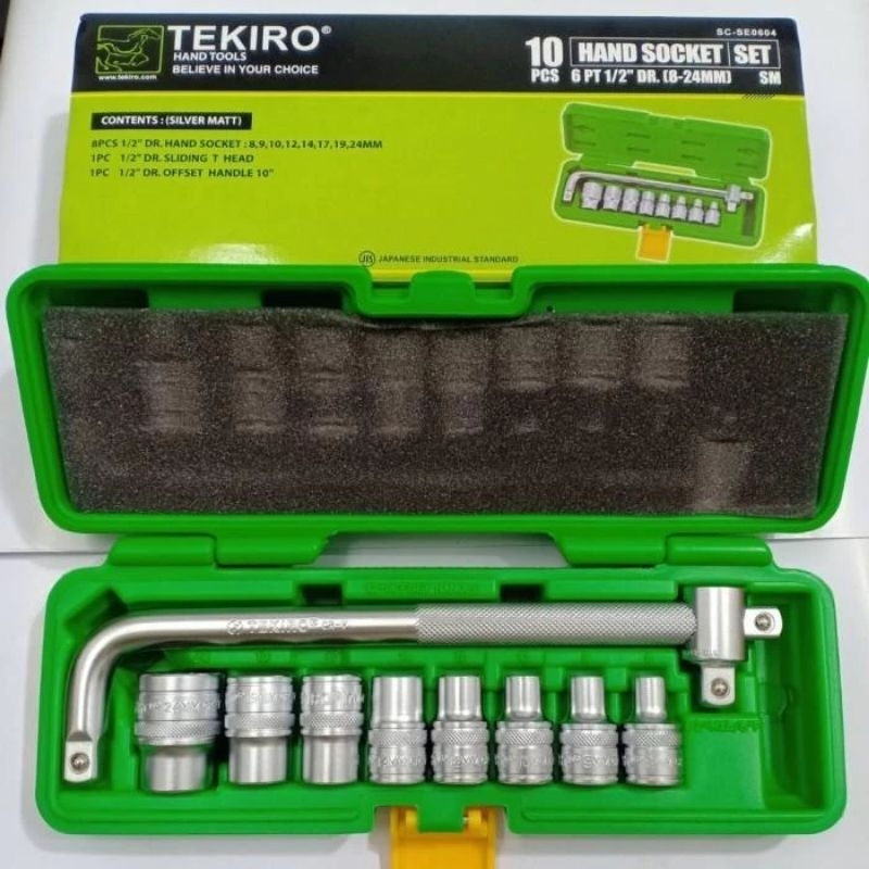 Jual Kunci Sock shock Set Tekiro 1/2" inci 10 pcs 6pt | Shopee Indonesia