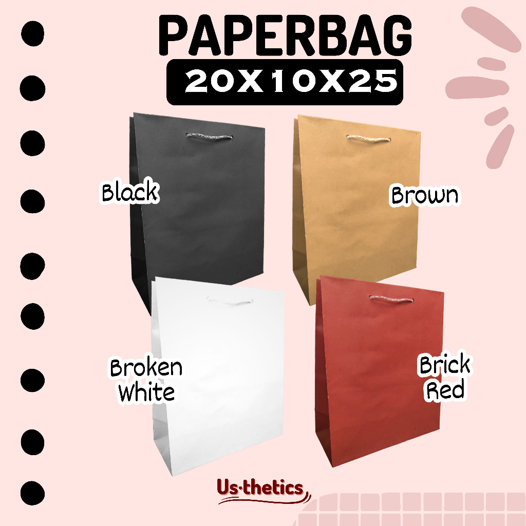Jual Paperbag 20x10x25cm Paper Bag Kantong kertas tali tebal totebag ...