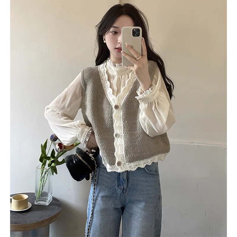 Jual ATASAN RAJUT WANITA (Vest polos) rajut rompi Kaos Import Wanita ...