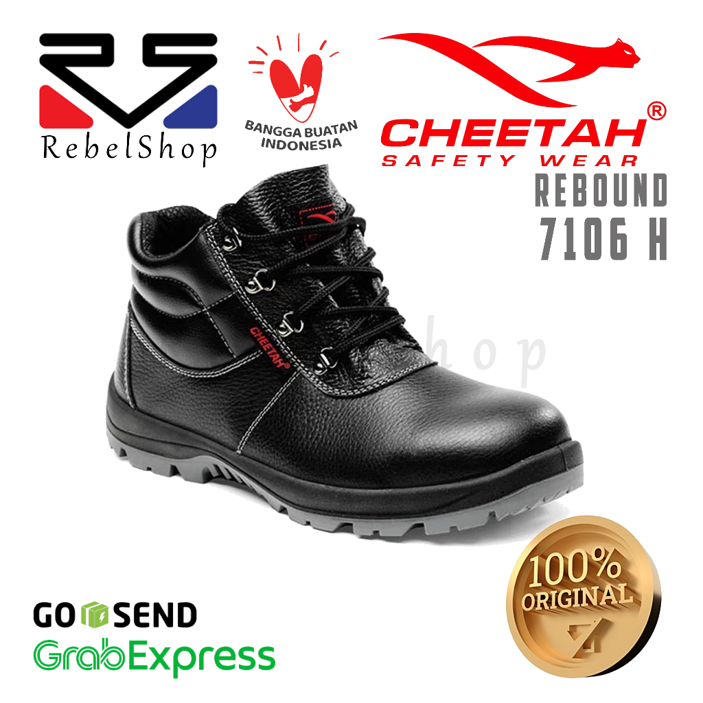 Jual Sepatu Kerja Cheetah 7106H / 7106 H Rebound Safety Shoes | Shopee ...