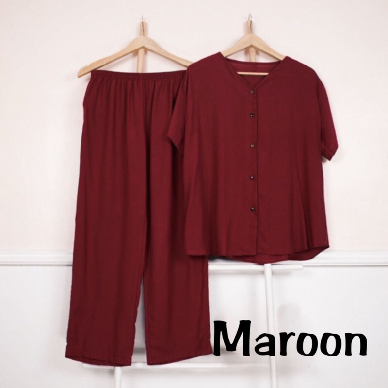 Jual cozy v piyama one set polos katun silk premium 2L 3L 4L lengan ...