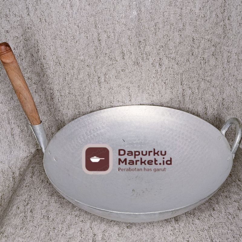 Jual Wajan Nasi Goreng lebar 45cm Kuali Gagang alumunium tebal | Shopee ...