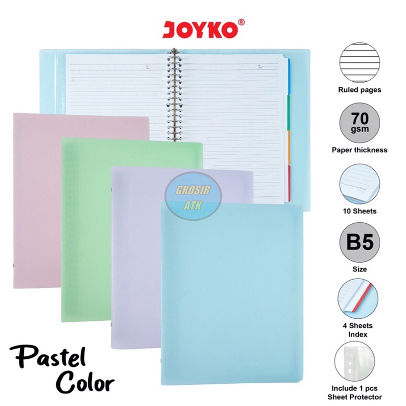 Jual MAP BINDER B5 JOYKO PASTEL COLOR 26 HOLE | Shopee Indonesia