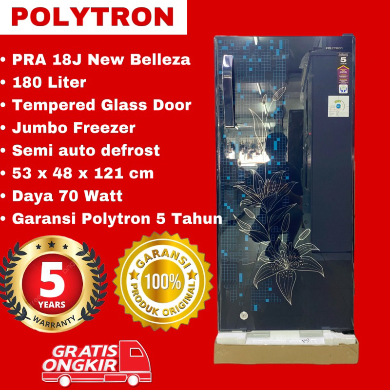 Jual Kulkas 1 Pintu Polytron Belleza 180 Liter PRA-18J (Free Ongkir ...