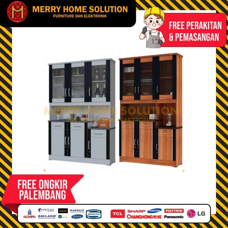 Jual Lemari piring lemari dapur 3p pintu kitchen set rak dapur ...
