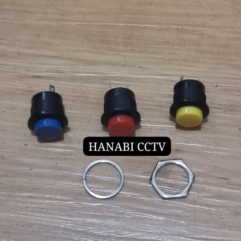 Jual Push Button On 2p Bulat Besar Warna + Ring Mur 2x1.5cm | Shopee ...