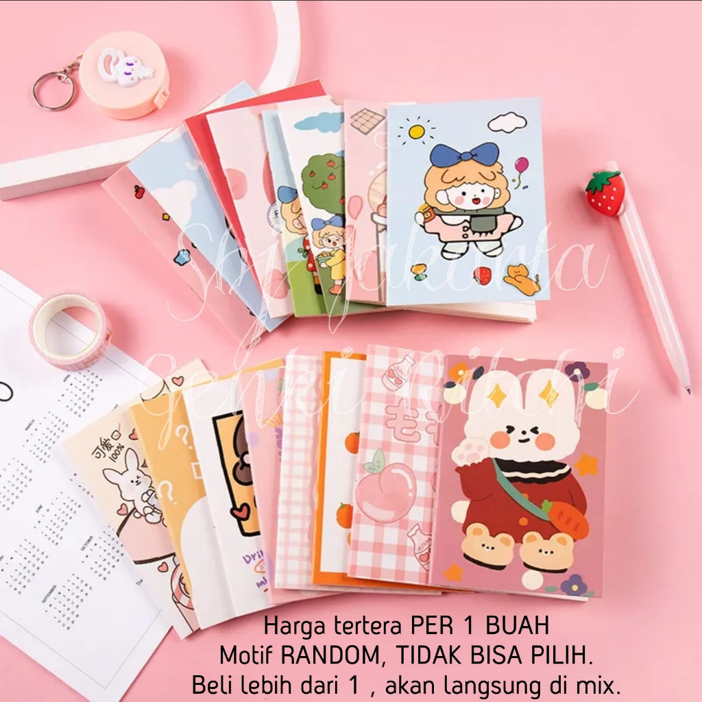 Jual Buku notes catatan kecil mini karakter lucu notepad notebook mini ...
