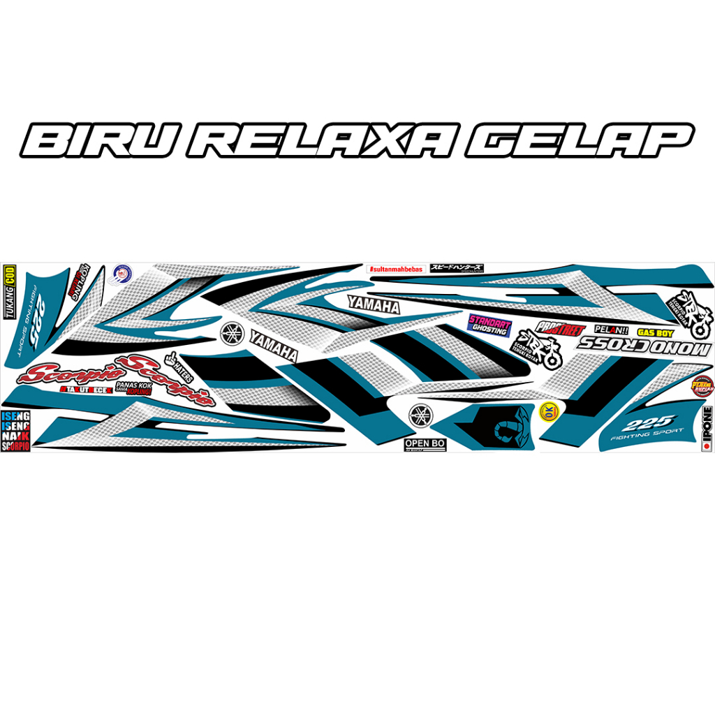 Jual stiker scorpio steko sisik silver biru relaxa gelap | Shopee Indonesia