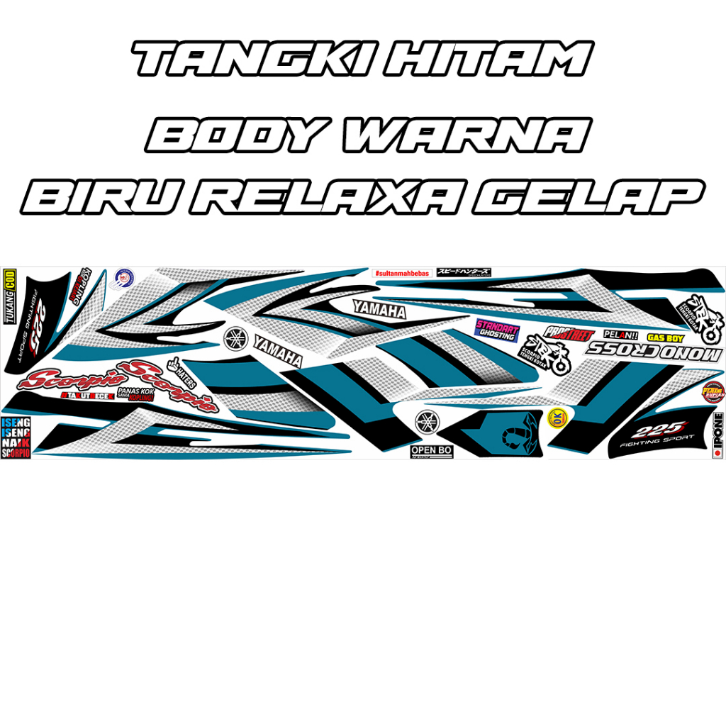 Jual stiker scorpio steko sisik silver biru relaxa gelap | Shopee Indonesia