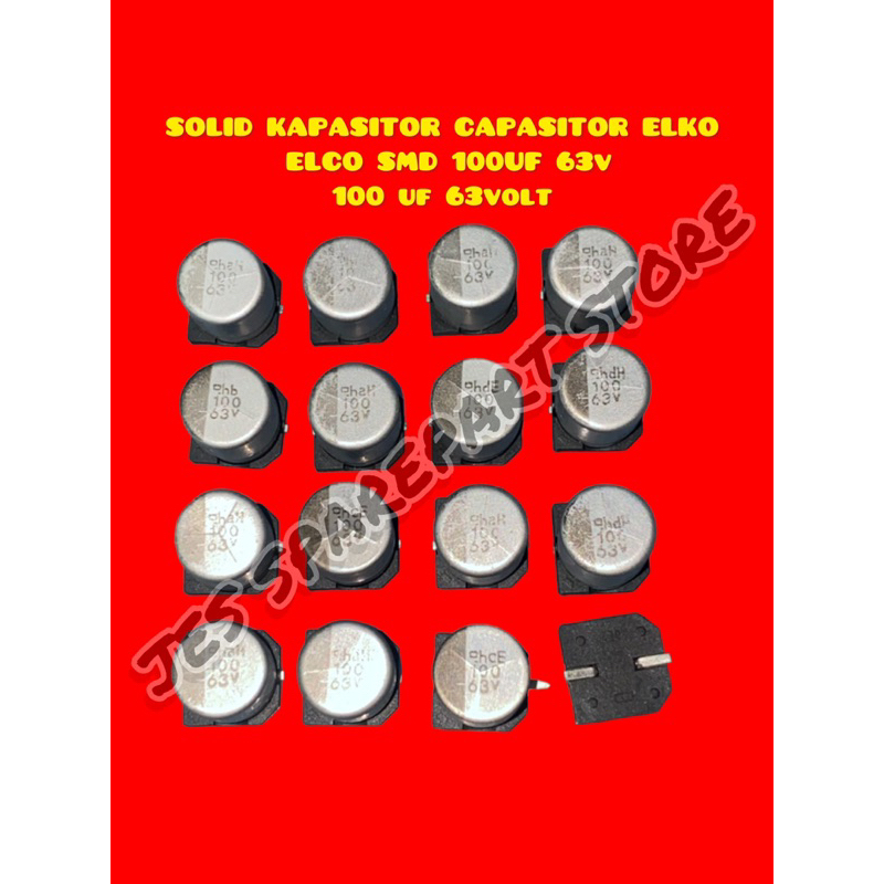 Jual SOLID KAPASITOR CAPASITOR ELKO ELCO SMD 100UF 63v 100 uf 63volt ...