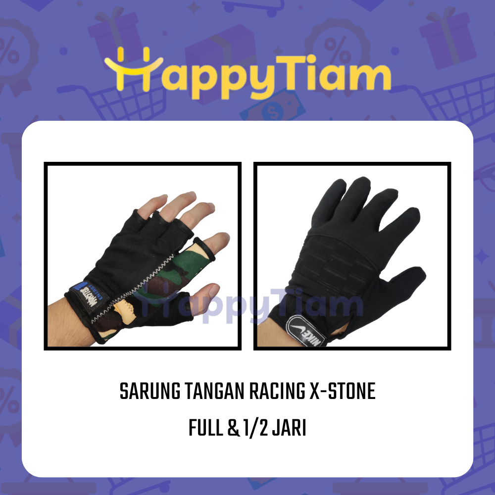 Jual SARUNG TANGAN RACING X STONE MOTIF 1/2 FULL JARI ~ GLOVE MASK ...