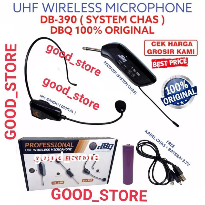 Jual mic bando/headset wireless DBQ DB 390 single mic uhf original ...