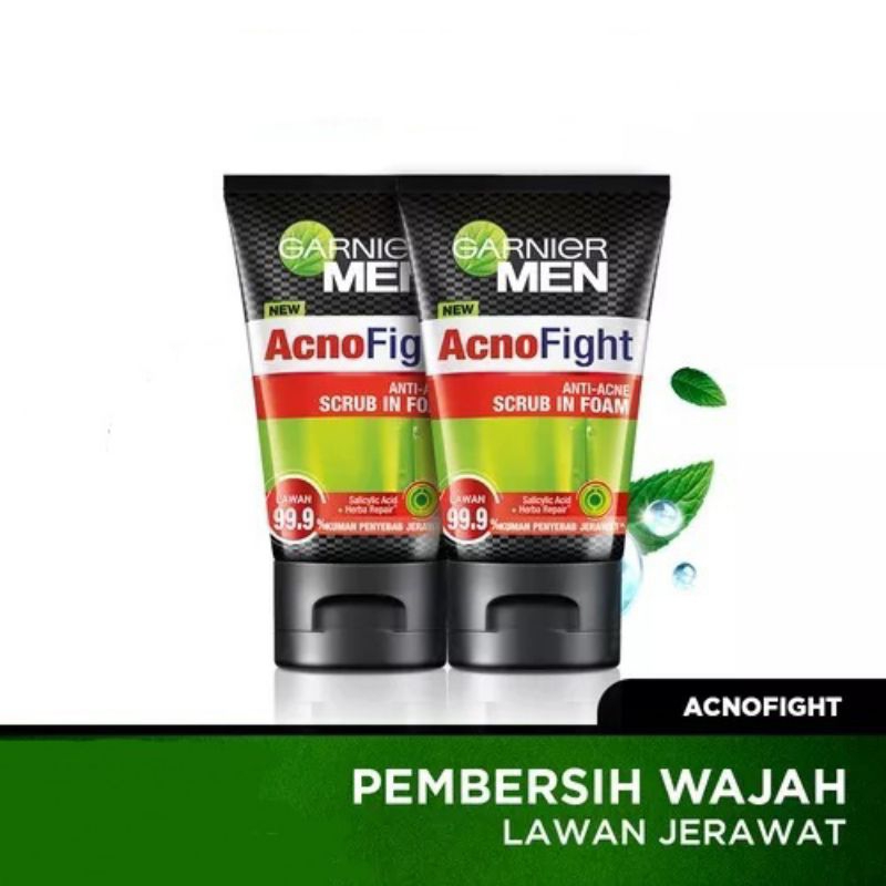Jual Garnier Men Acno Fight Anti-Acne Scrub Foam 50ml/Garnier Men Acno Fight Anti-Acne Scrub ...