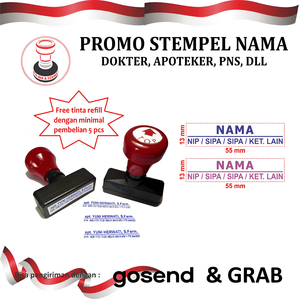 Jual STEMPEL NAMA DOKTER APOTEKER PNS DLL | Shopee Indonesia