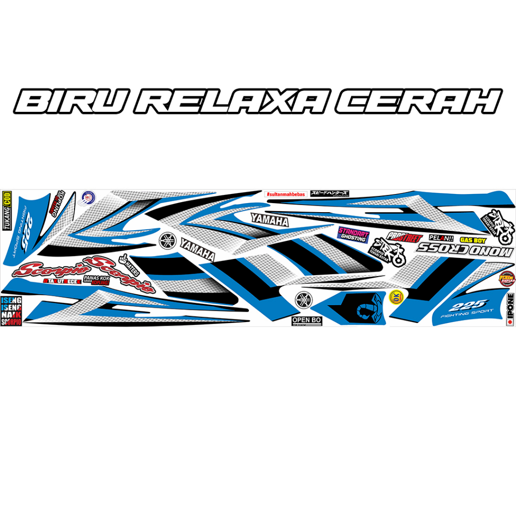 Jual stiker scorpio steko sisik silver warna biru relaxa cerah | Shopee ...