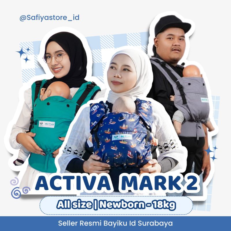 Jual (Gosend) Activa Baby Carrier mark 2 gendongan mshape gendongan SSC ...