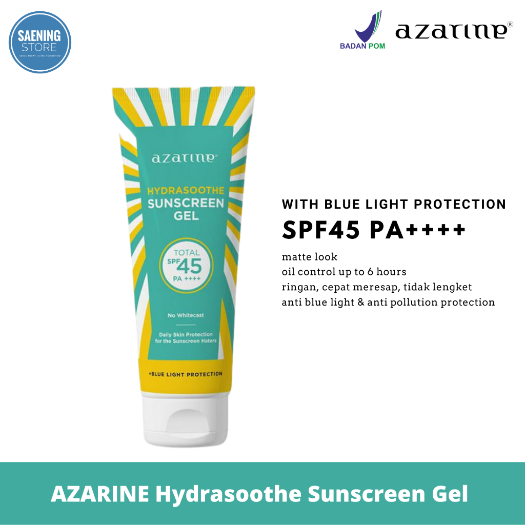 Jual Azarine Hydrasoothe Sunscreen Gel SPF45 PA++++ BEST SELLER ...