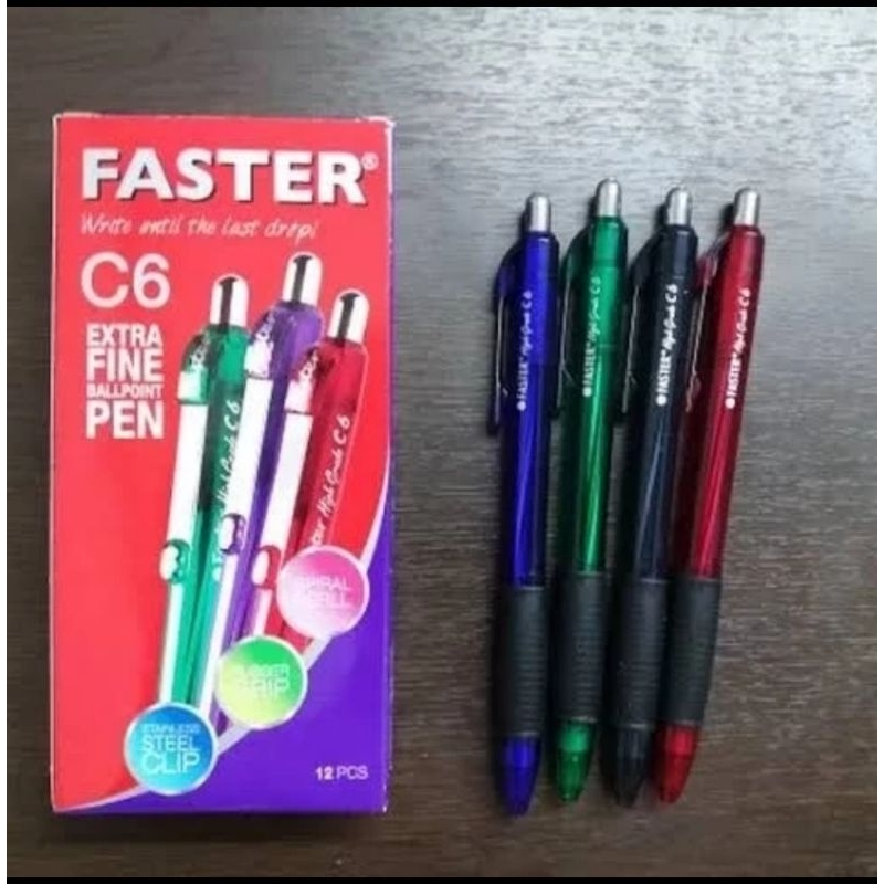 Jual PULPEN / BALLPOINT FASTER RETRACK C6 ( Pcs) | Shopee Indonesia
