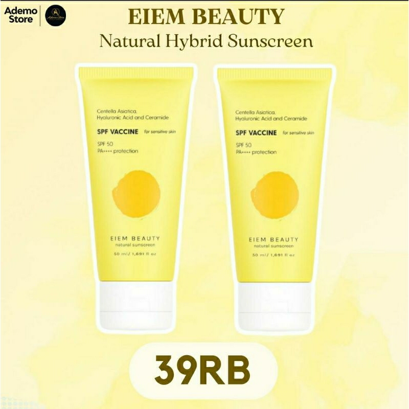 Jual Eiem Beauty Natural Hybrid Sunscreen SPF 50 50ml | Shopee Indonesia