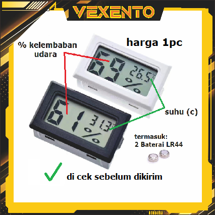 Jual Digital Mini Hygrometer Termometer Tanpa Kabel Probe Alat Ukur Suhu Kelembaban by Vexento ...