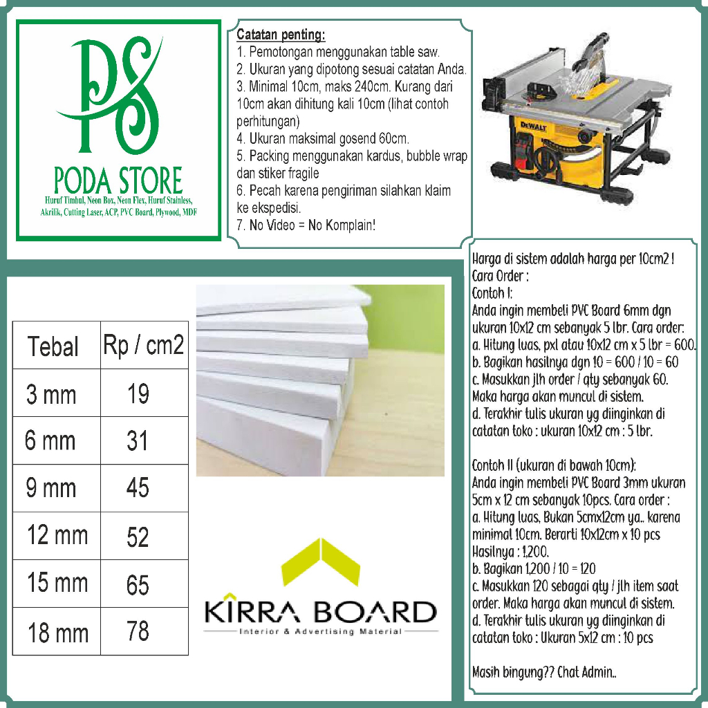 Jual PVC Board 15mm ukuran bebas | Shopee Indonesia