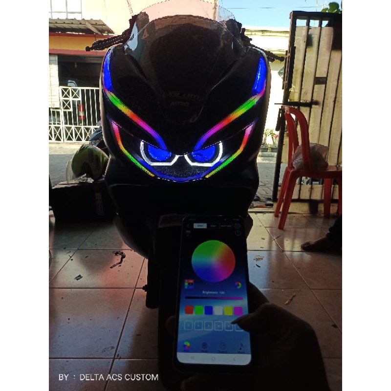 Jual Biled Pcx 150 Aes Turbo SE & Alis RGB Android hp Full sett ...