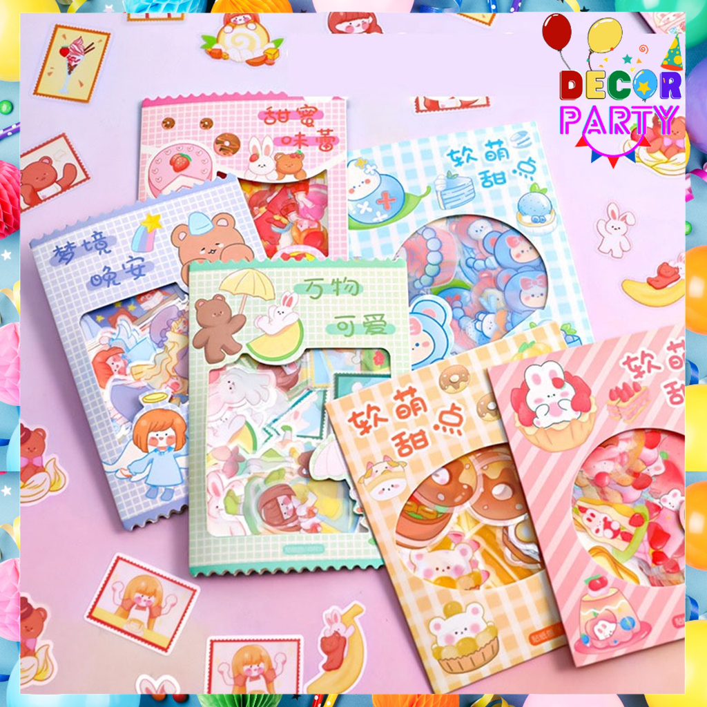 Jual DP Sticker Set Isi 45Pcs Karakter Lucu Aesthetic Waterproof Stiker ...