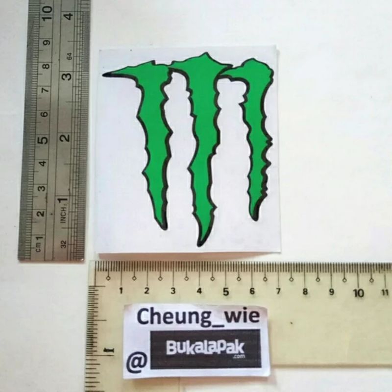 Jual Stiker / Sticker Cutting Logo Cakar M0nster Motogp Hijau harga ...
