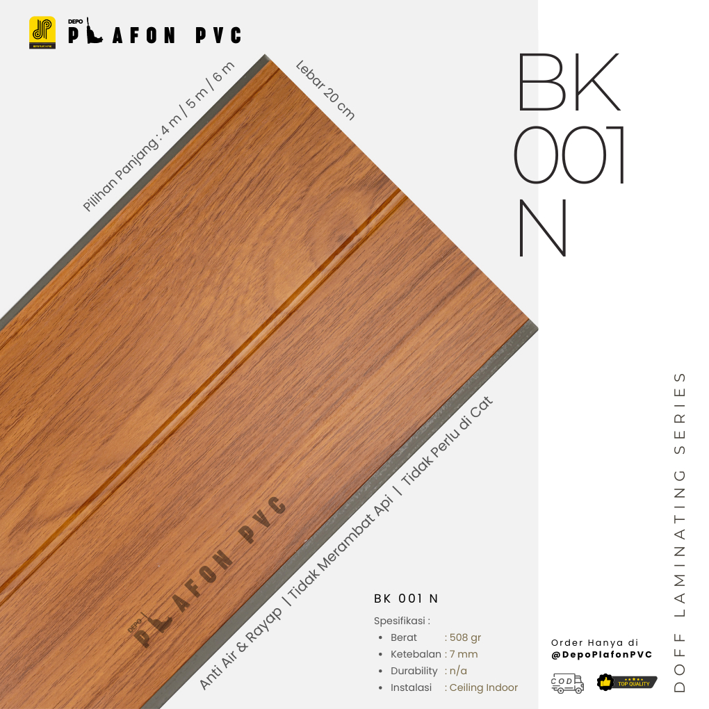 Jual Doff Laminating Series BK 001 & BK 001 N | Plafon PVC Doff ...