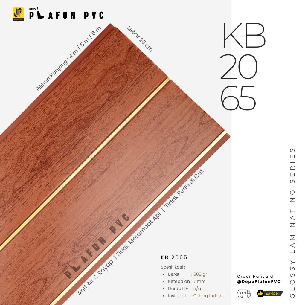 Jual Glossy Laminating Series KB 2065 | Plafon PVC Doff | Plafon Motif ...