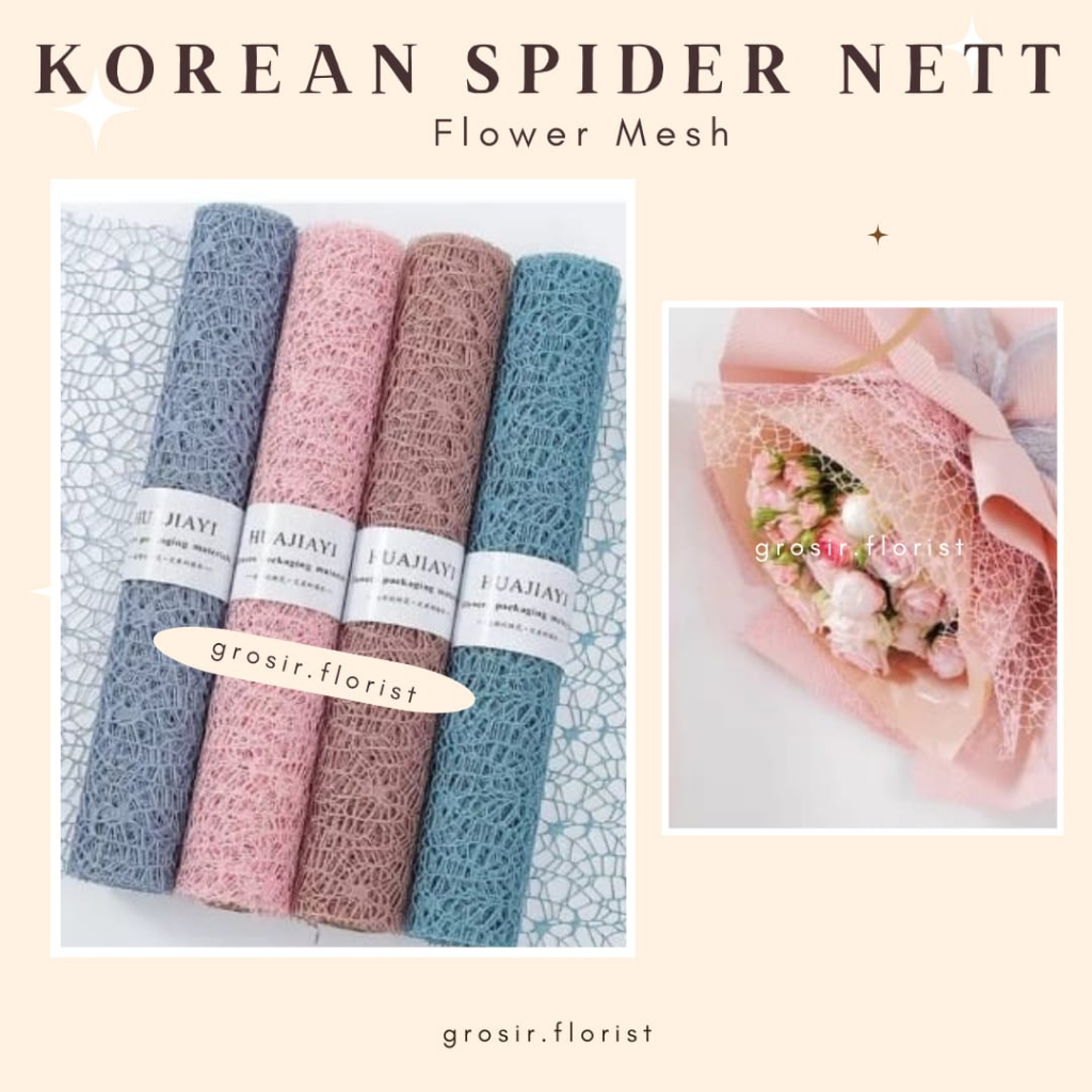 Jual TERLENGKAP FLOWER MESH KOREAN SPIDER NET Jaring Net Roll JARING ...