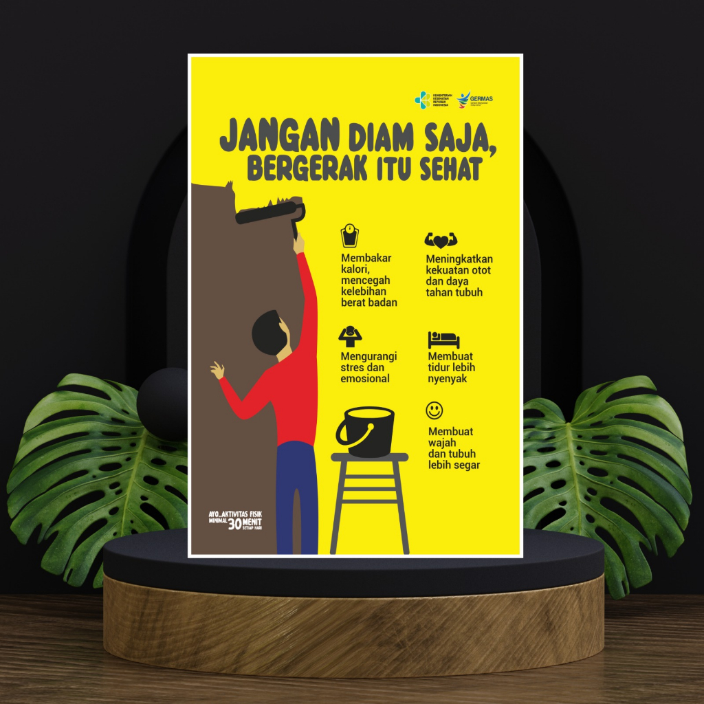 Jual Poster Kesehatan Jangan Diam Saja,Bergerak itu Sehat | Shopee ...