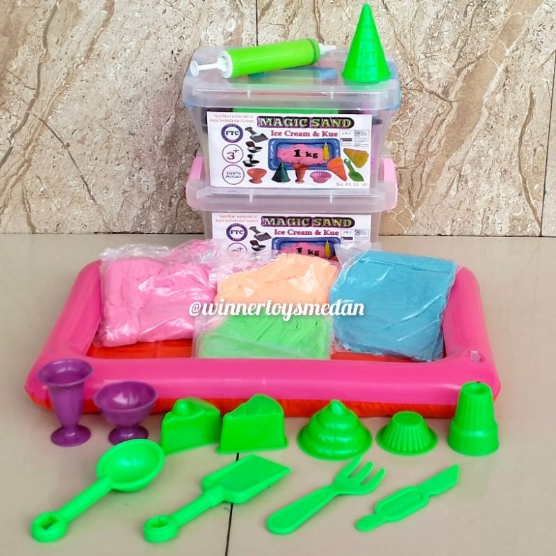 Jual Mainan Pasir 1set lengkap Kotak / Magic sand 1kg Box | Shopee ...
